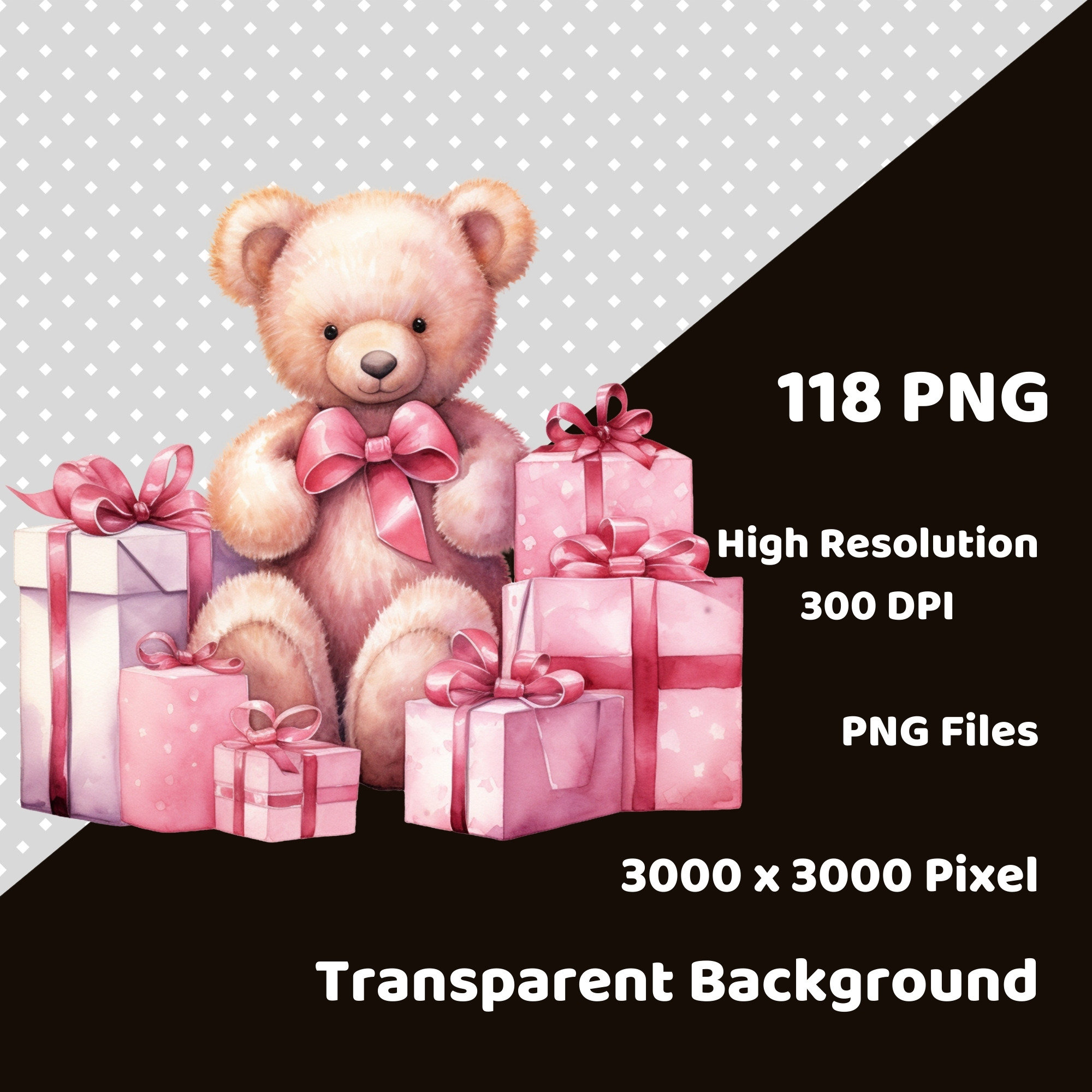 118 Pink Christmas PNG Clipart Pink Winter Clipart Watercolor Clipart ...