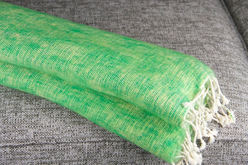 Lime Green Warm Yak Wool Blanket Throws Handwoven Ethically Meditation ...