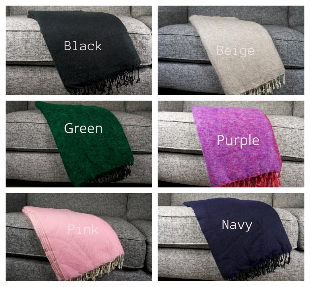 Yak Wool Blanket Throws Sofa Bed Spread Meditation Mens Ladies Shawl ...