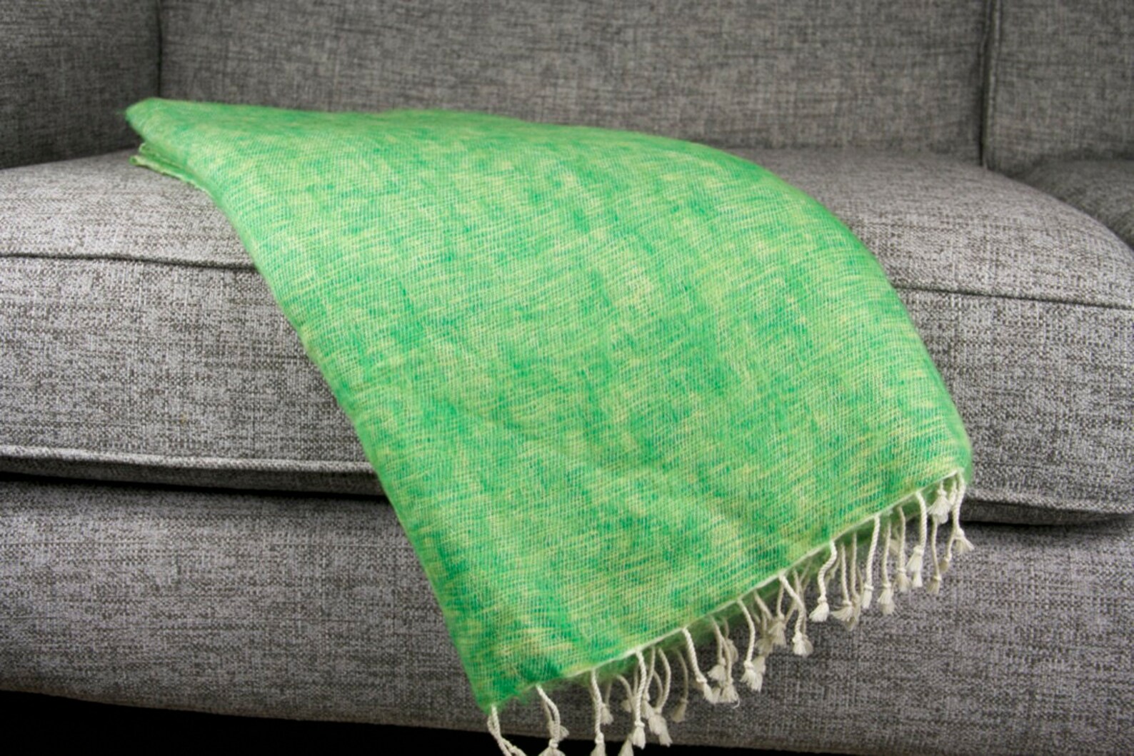 Lime Green Warm Yak Wool Blanket Throws Handwoven Ethically Meditation ...