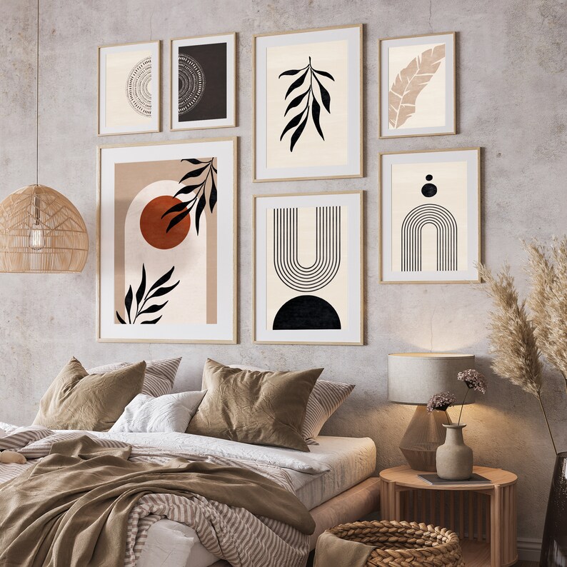 Boho Print Bundle, 15 Pieces of Poster, Gallery Wall Art Set, Neutral ...