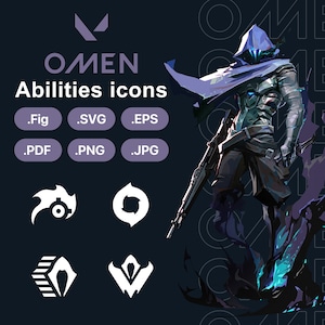 Valorant Omen Agent Abilities Icons - SVG PNG EPS pdf Figma Vector Logo para entusiastas de los ...