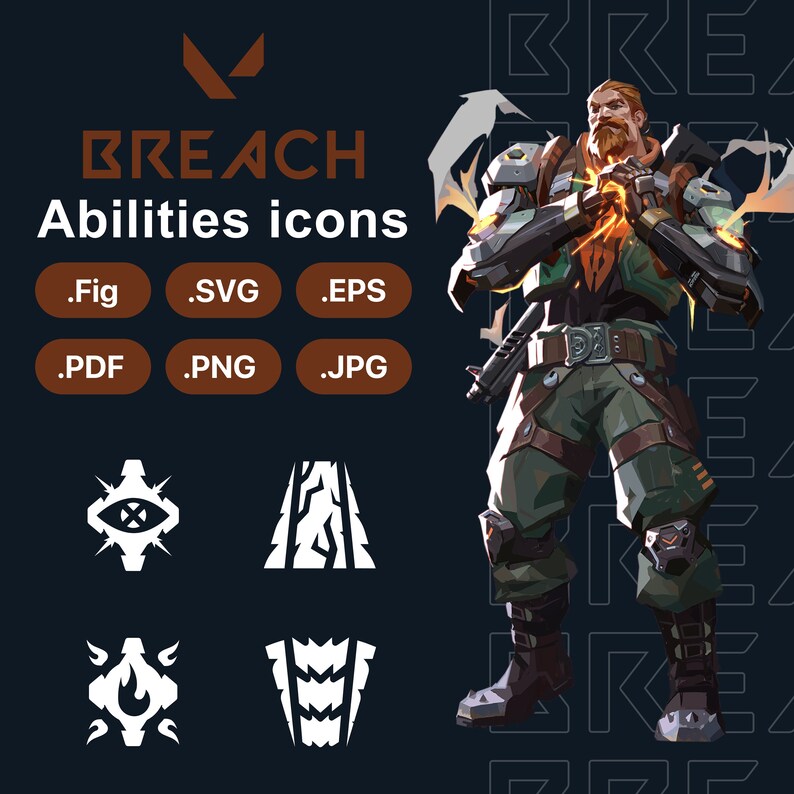 Valorant Breach Agent Abilities Icons SVG PNG EPS Pdf Figma - Etsy