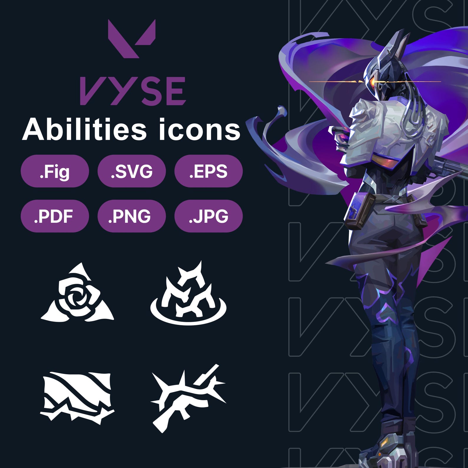 Valorant Vyse Agent Abilities Icons - SVG PNG EPS Pdf Figma Vector Logo ...