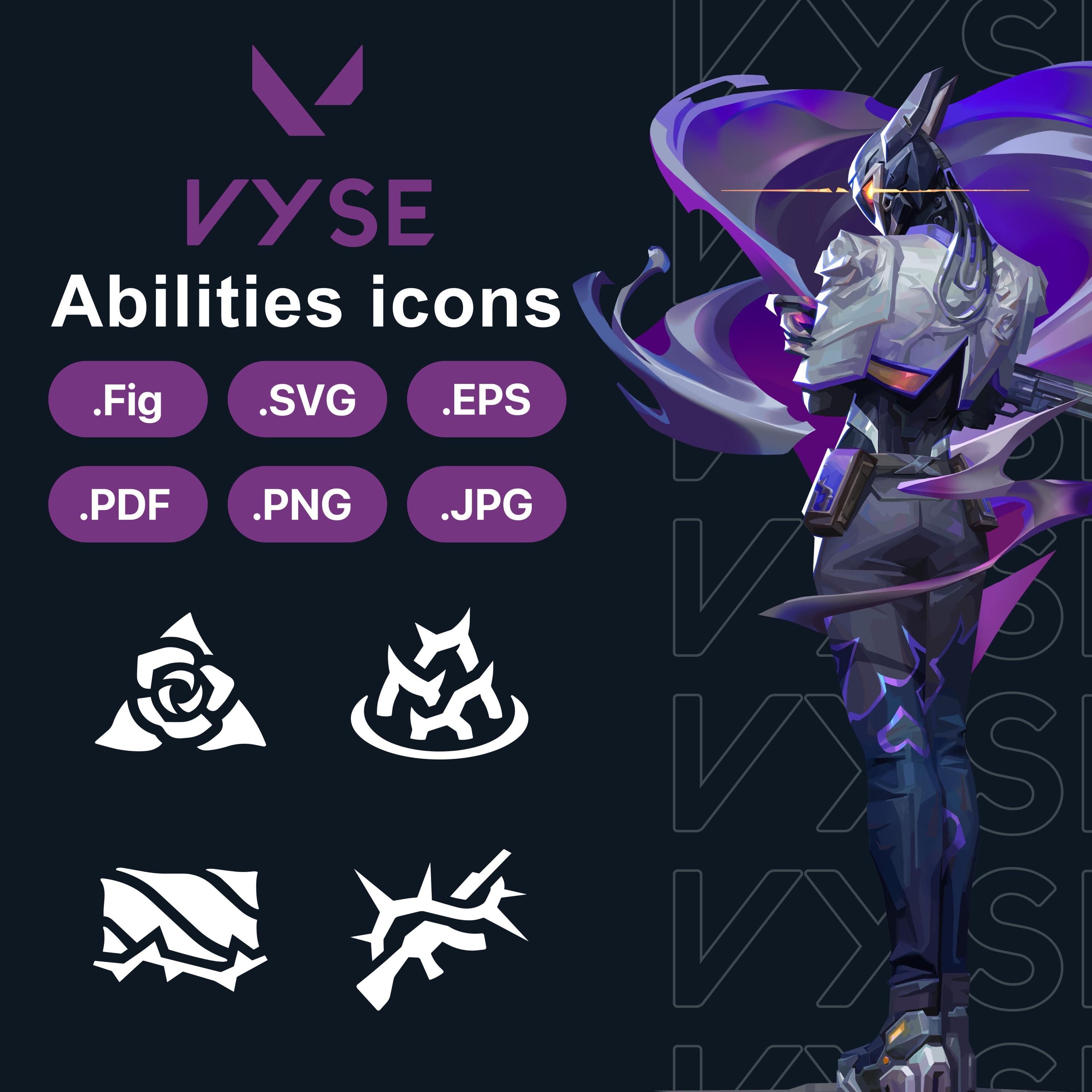 Valorant Vyse Agent Abilities Icons - SVG PNG EPS Pdf Figma Vector Logo for Gaming Enthusiasts ...