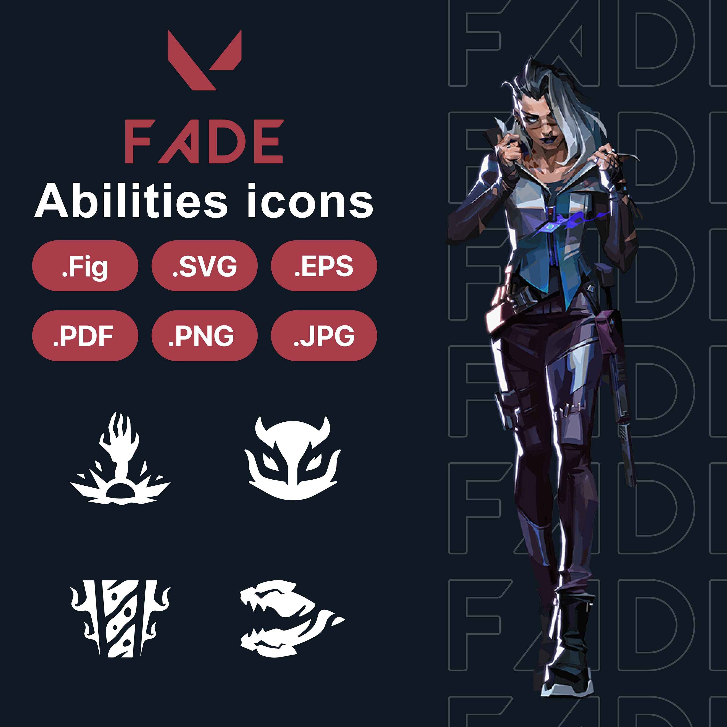 Valorant Fade Agent Abilities Icons - SVG PNG EPS Pdf Figma Vector Logo ...