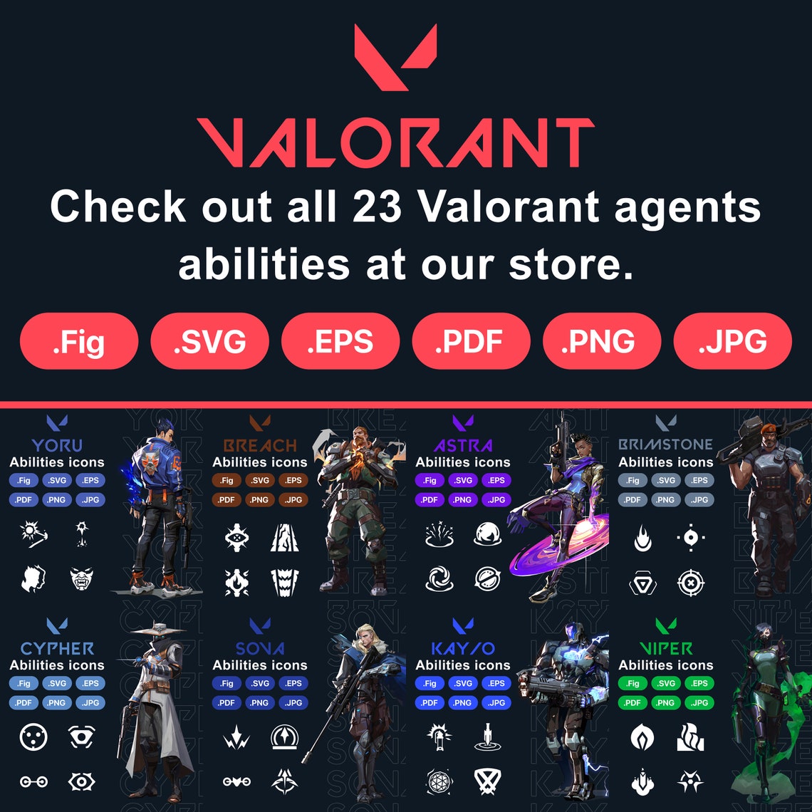 Valorant Breach Agent Abilities Icons - SVG PNG EPS Pdf Figma Vector ...