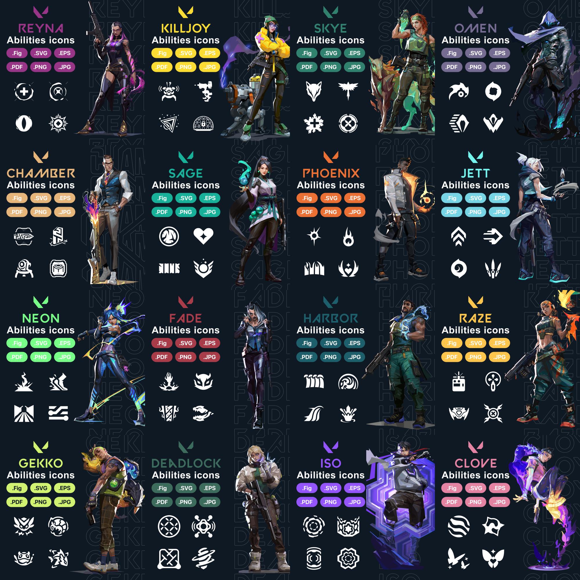 Valorant Reyna Agent Abilities Icons - SVG PNG EPS Pdf Figma Vector ...