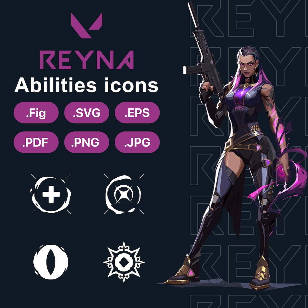 Valorant Reyna Agent Abilities Icons - SVG PNG EPS Pdf Figma Vector Logo for Gaming Enthusiasts ...
