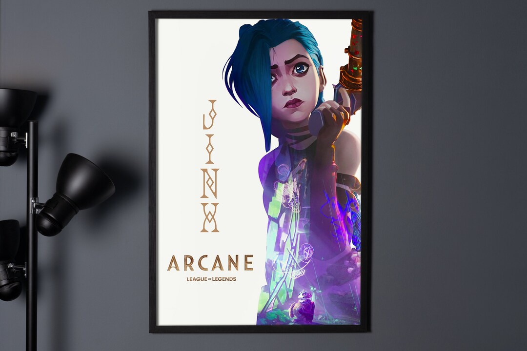 Jinx Arcane Poster - Gaming Wall Art - League of Legends Art - Gaming ...