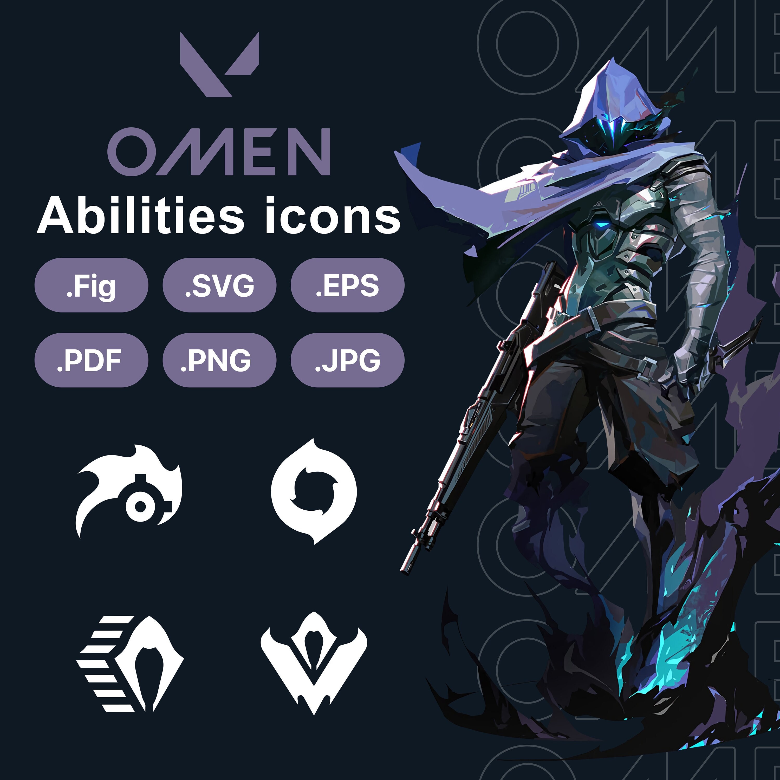 Valorant Omen Agent Abilities Icons - SVG PNG EPS Pdf Figma Vector Logo ...