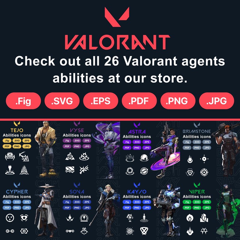 Buy Valorant Tejo Agent Abilities Icons SVG PNG EPS Pdf Figma Vector ...