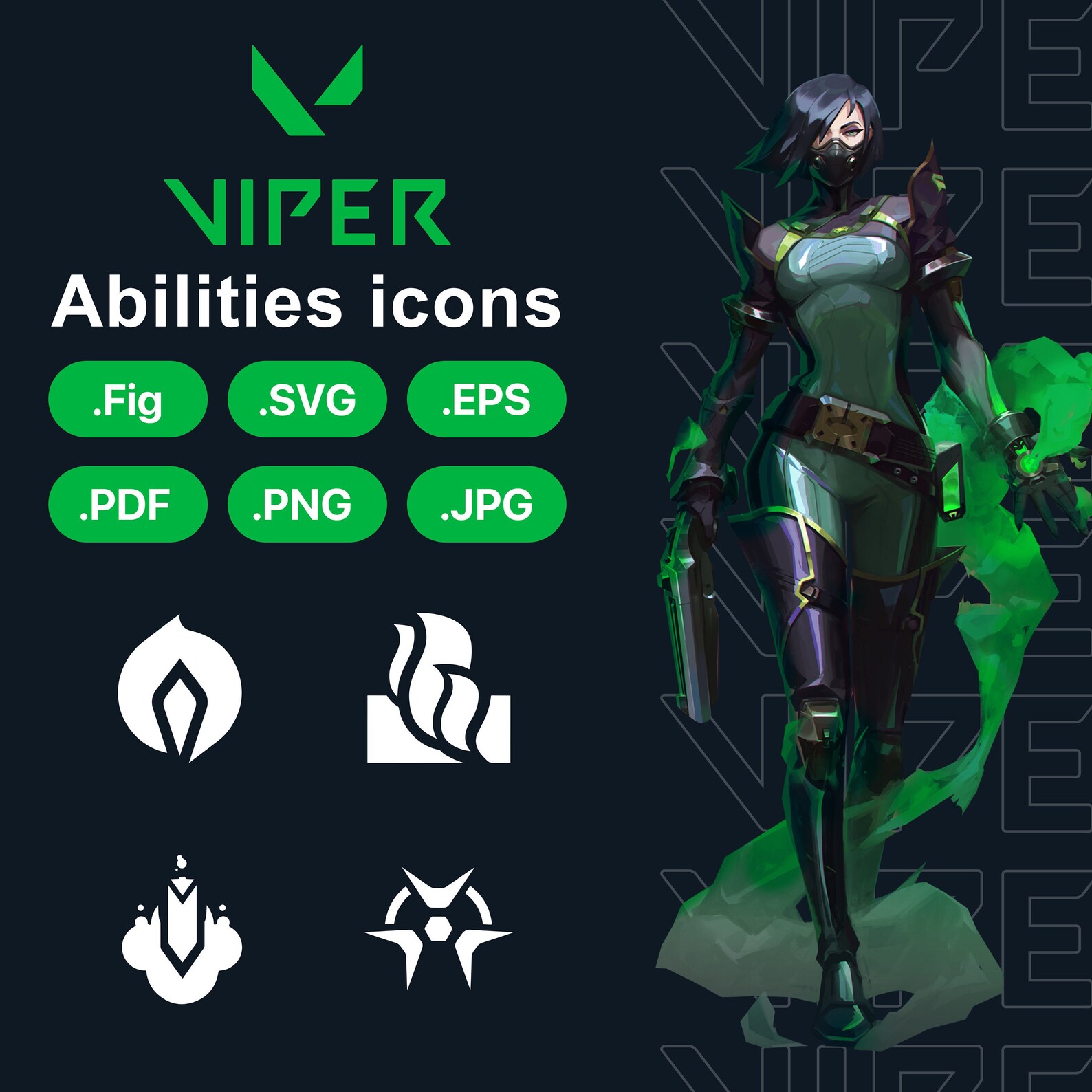 Valorant Viper Agent Abilities Icons - SVG PNG EPS Pdf Figma Vector ...