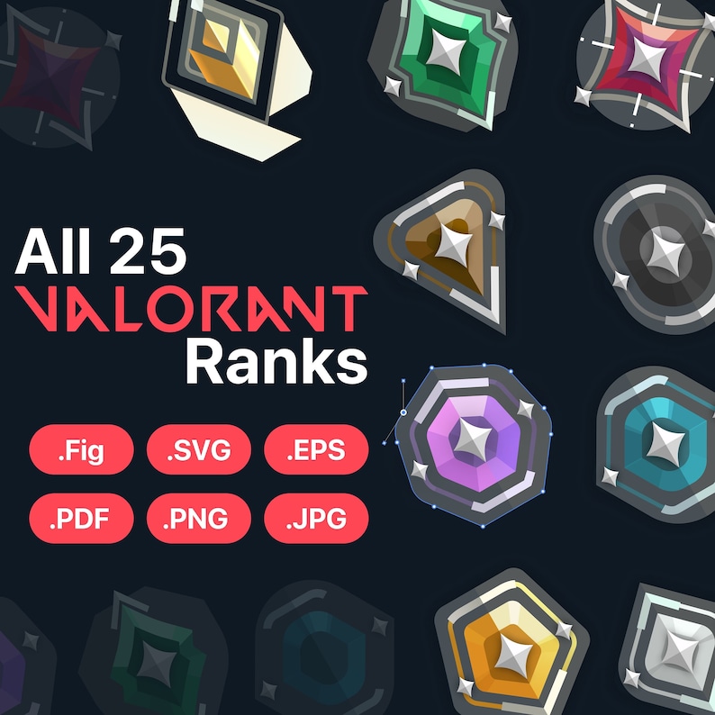 Valorant Ranks PNG SVG, EPS, Figma, Pdf ( Gold, Platinum, Diamond ...