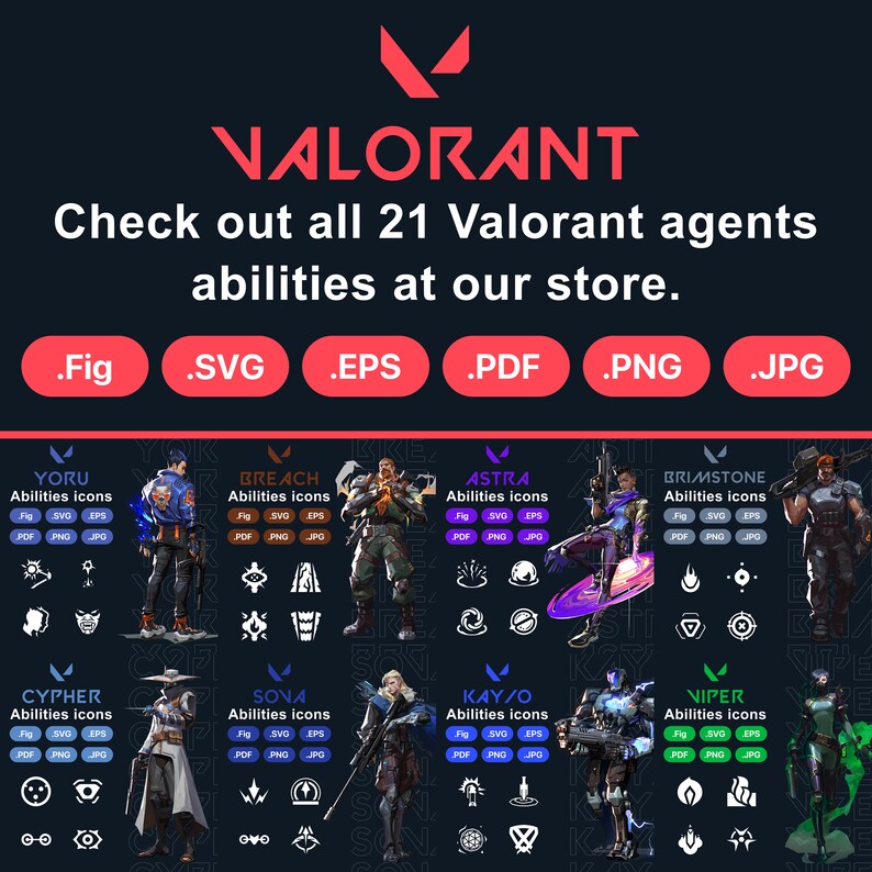 Valorant Raze Agent Abilities Icons SVG PNG EPS pdf Figma - Etsy Portugal