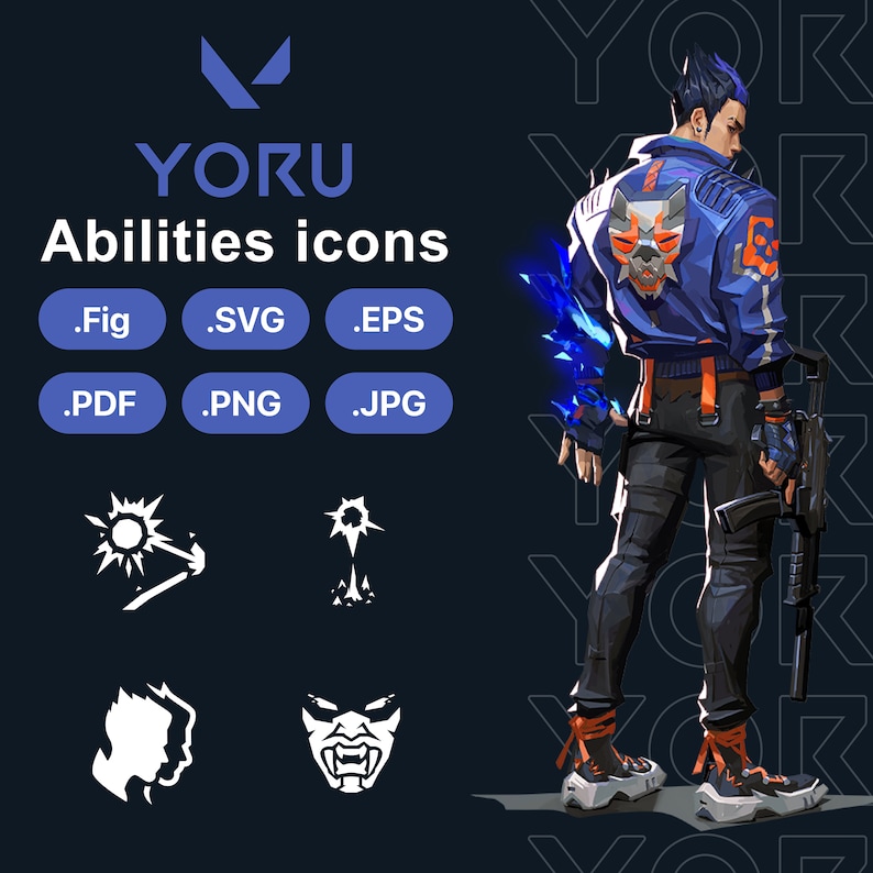 Buy Valorant Yoru Agent Abilities Icons SVG PNG EPS Pdf Figma Online in ...