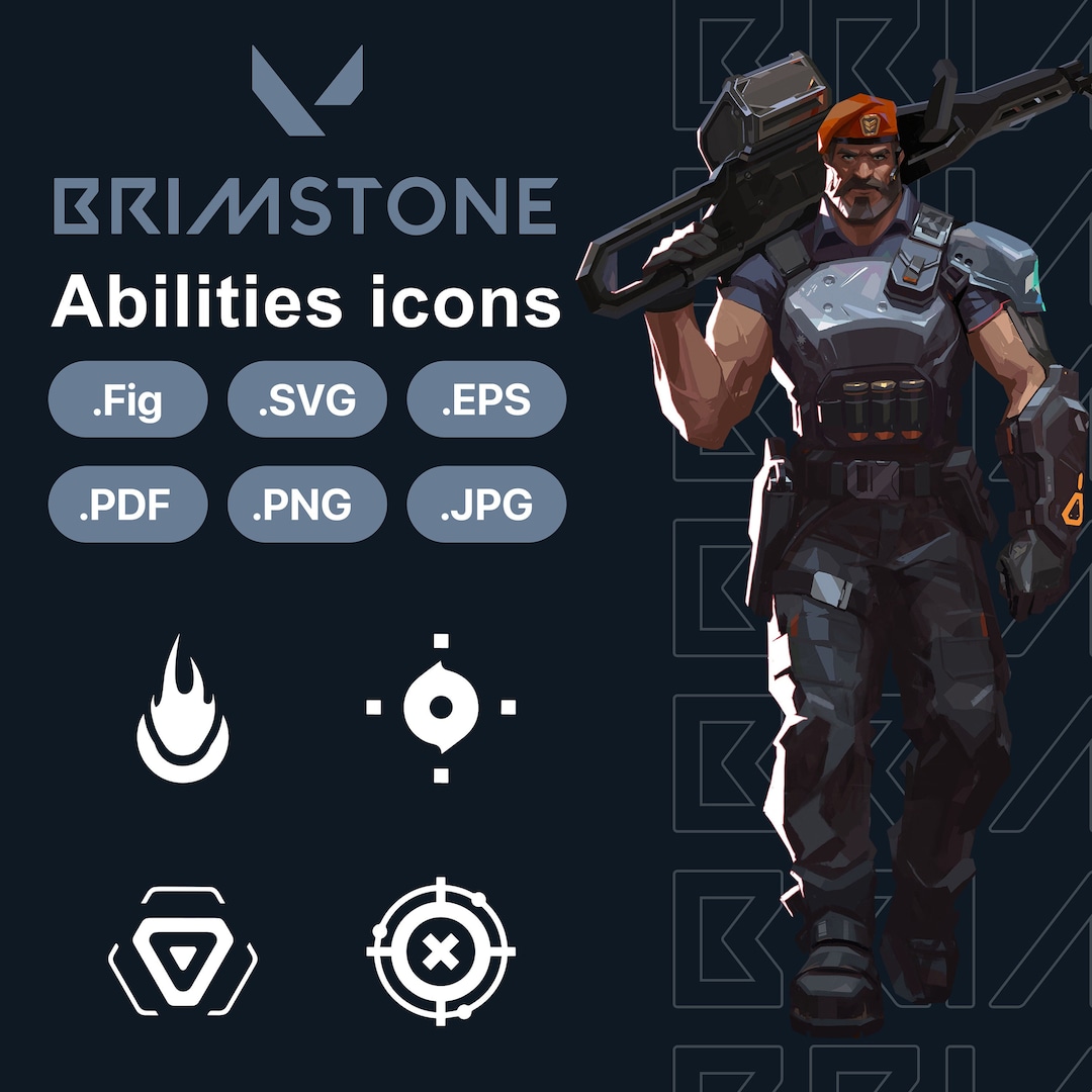 Valorant Brimstone Agent Abilities Icons - SVG PNG EPS Pdf Figma Vector ...