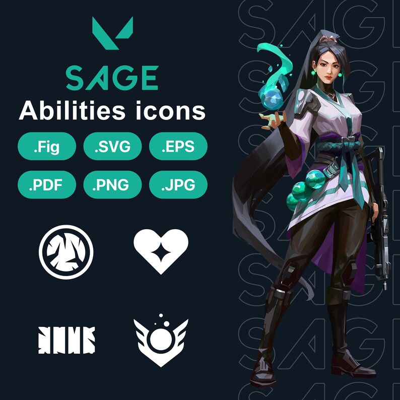 Valorant Sage Agent Abilities Icons SVG PNG EPS Pdf Figma Vector Logo ...