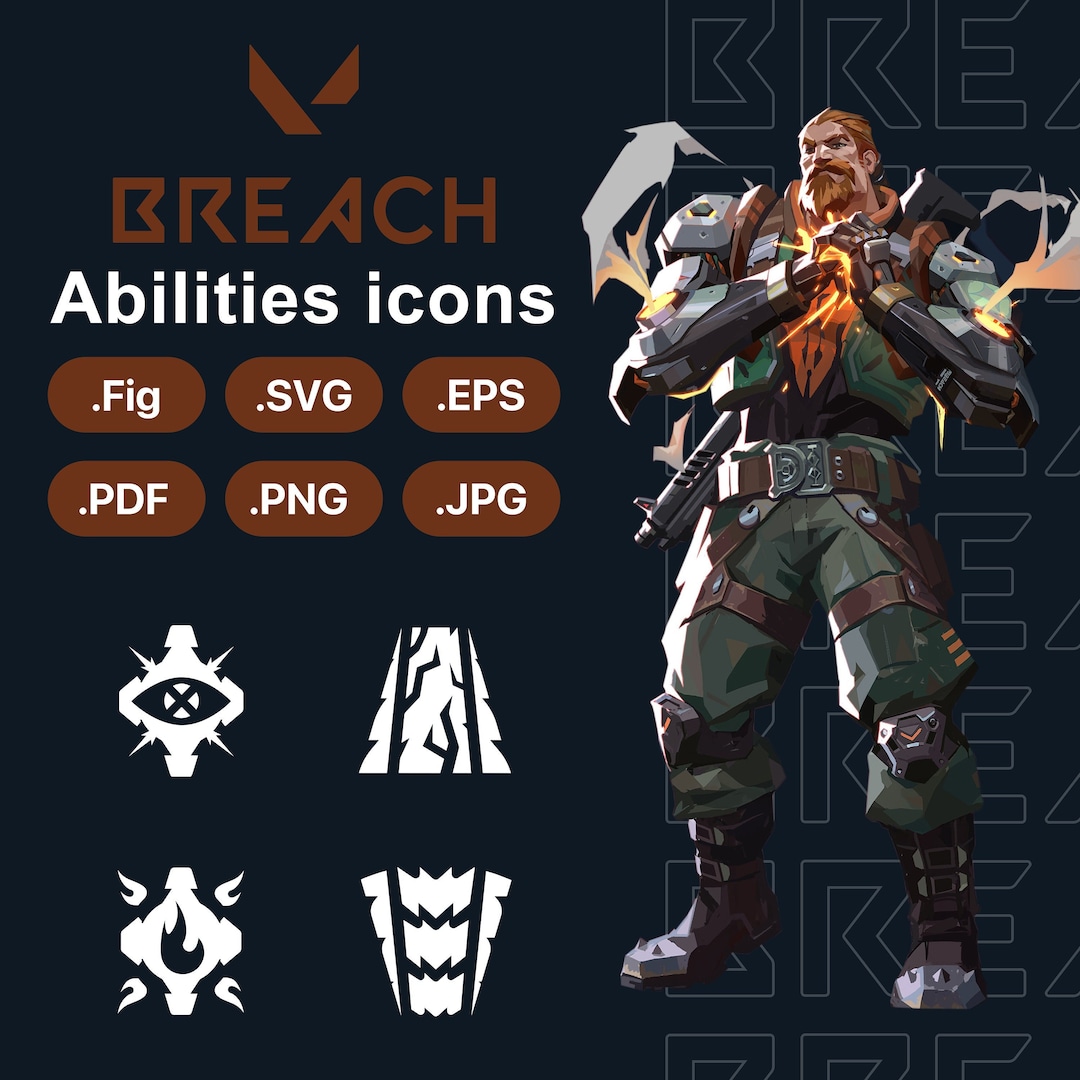 Valorant Breach Agent Abilities Icons - SVG PNG EPS Pdf Figma Vector ...
