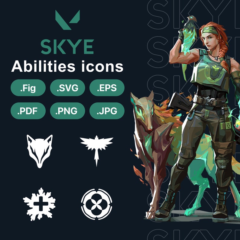 Valorant Skye Agent Abilities Icons: Vector Logo (digital Download ...
