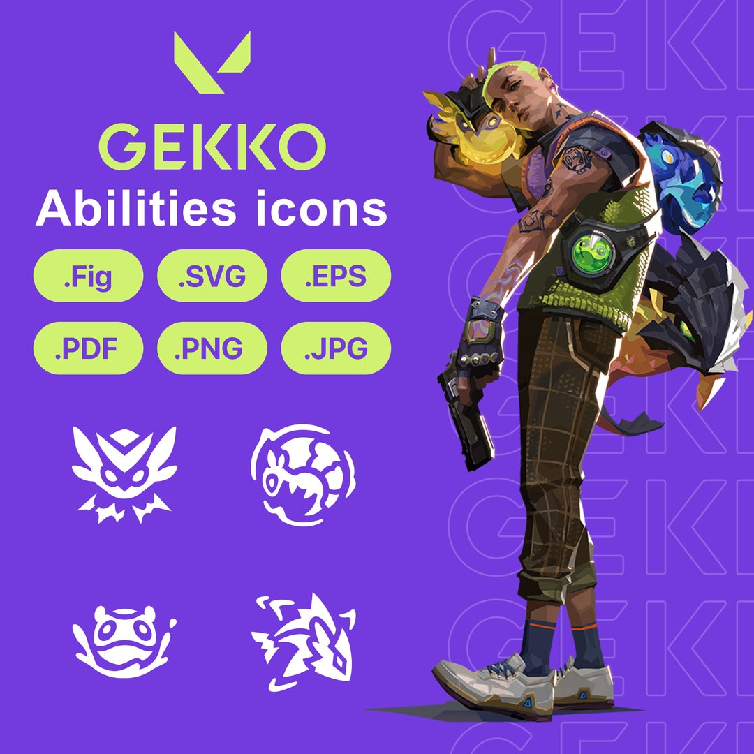 Valorant Gekko Agent Abilities Icons - SVG PNG EPS Pdf Figma Vector ...