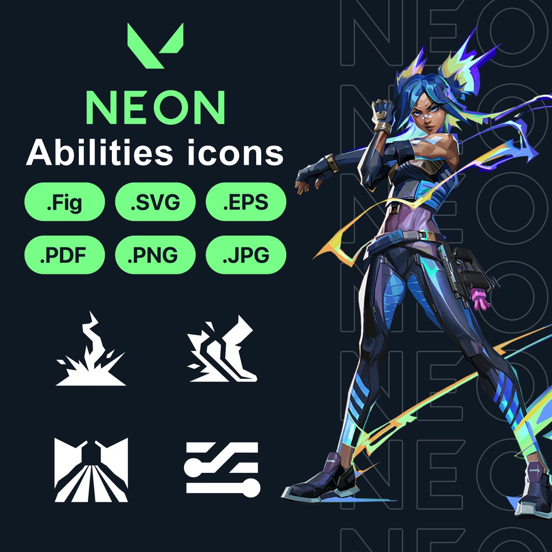 Valorant Neon Agent Abilities Icons - SVG PNG EPS Pdf Figma Vector Logo ...