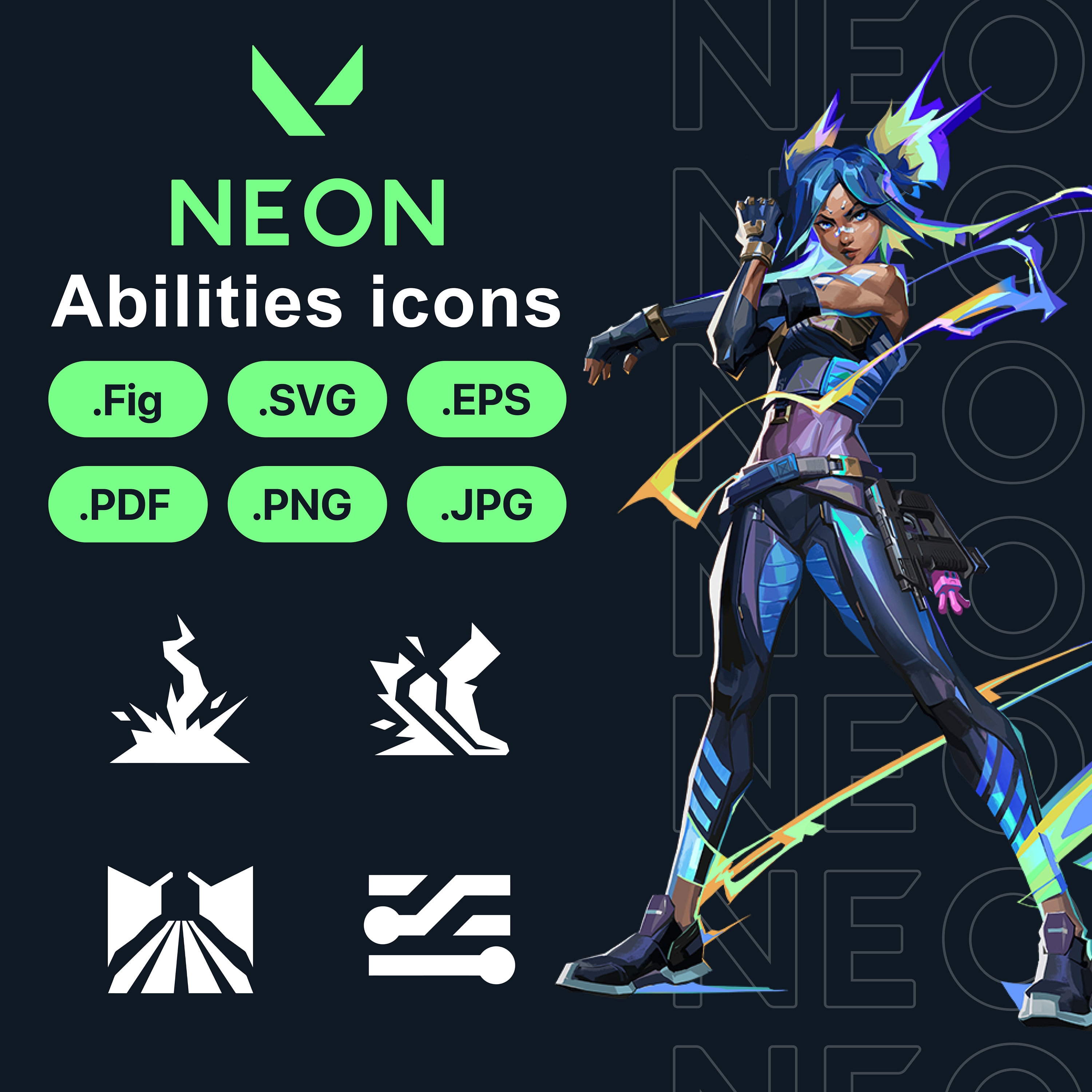 Valorant Neon Agent Abilities Icons Svg Png Eps Pdf Figma Vector Logo