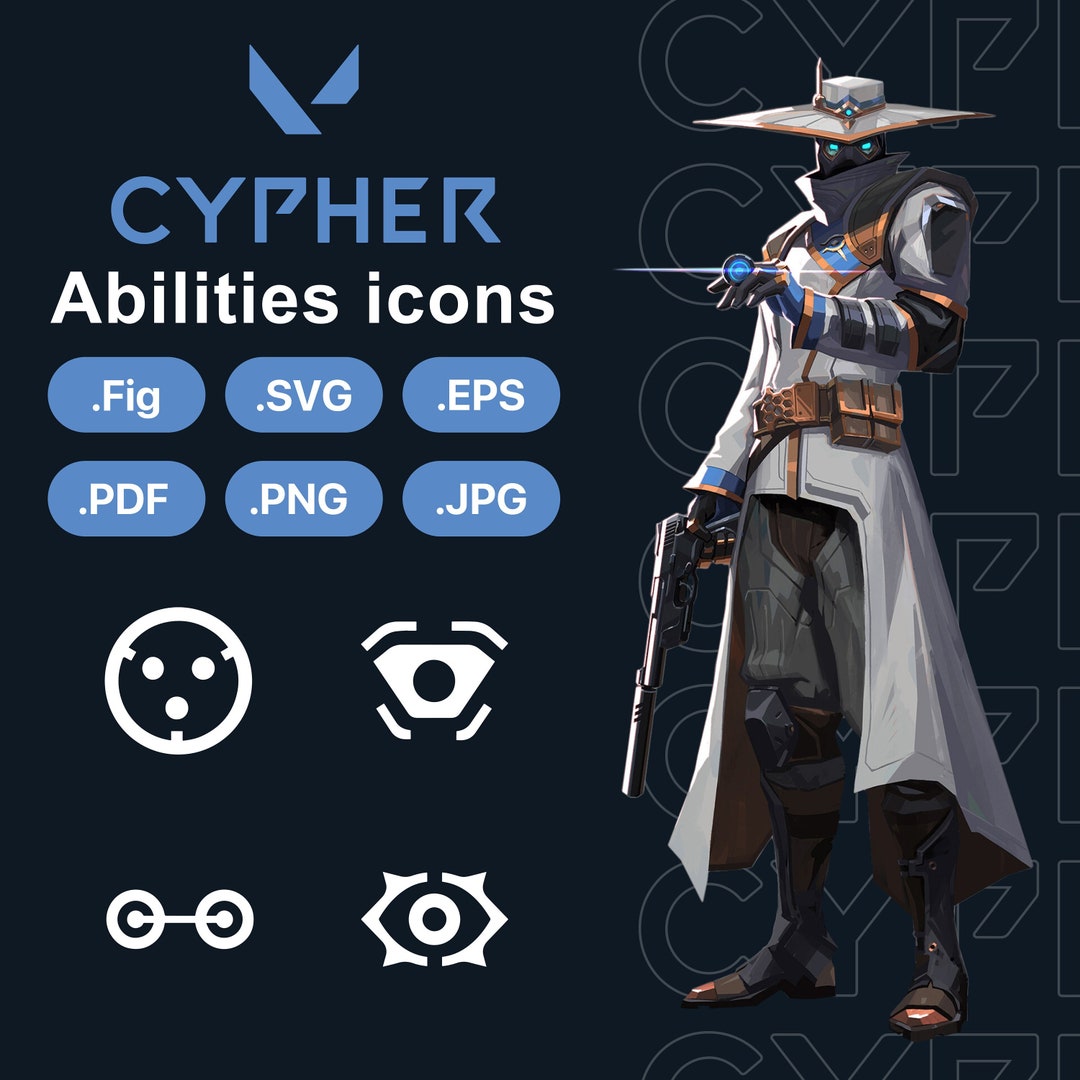 Valorant Cypher Agent Abilities Icons - SVG PNG EPS Pdf Figma Vector ...
