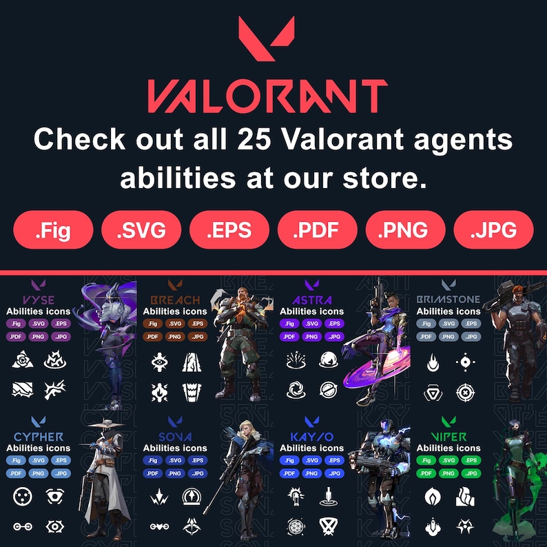 Valorant Clove Agent Abilities Icons - SVG PNG EPS Pdf Figma Vector ...
