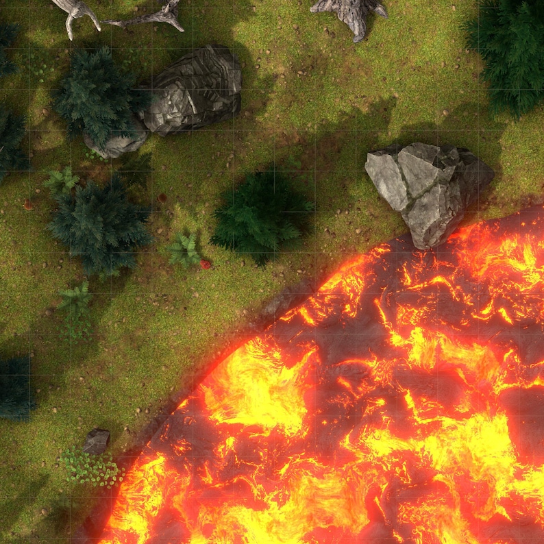 8K Forest Lava 50x50 Battlemap Dnd Battle Map D&D - Etsy
