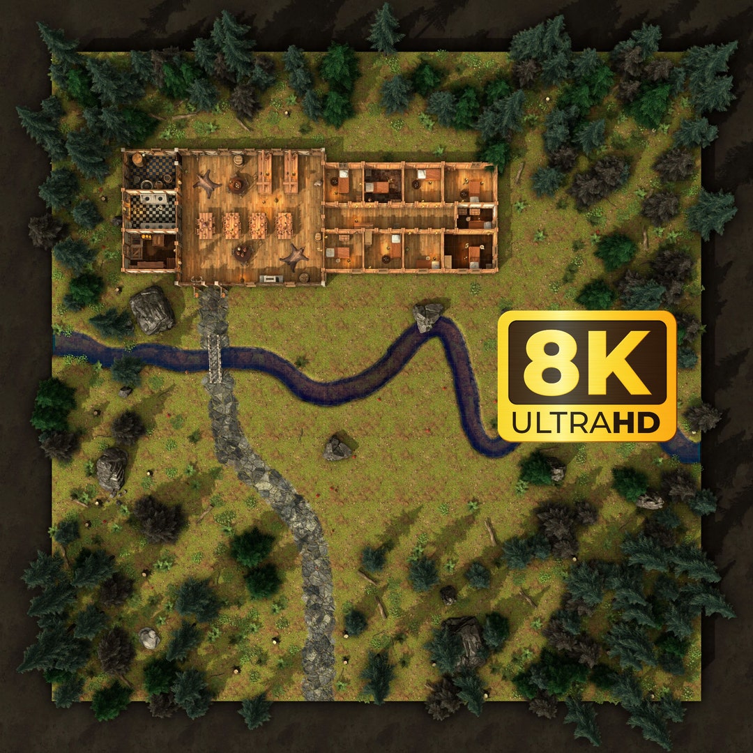 8k Forest Tavern Battle Map Dnd Battle Map Dandd Battlemap Etsy Uk