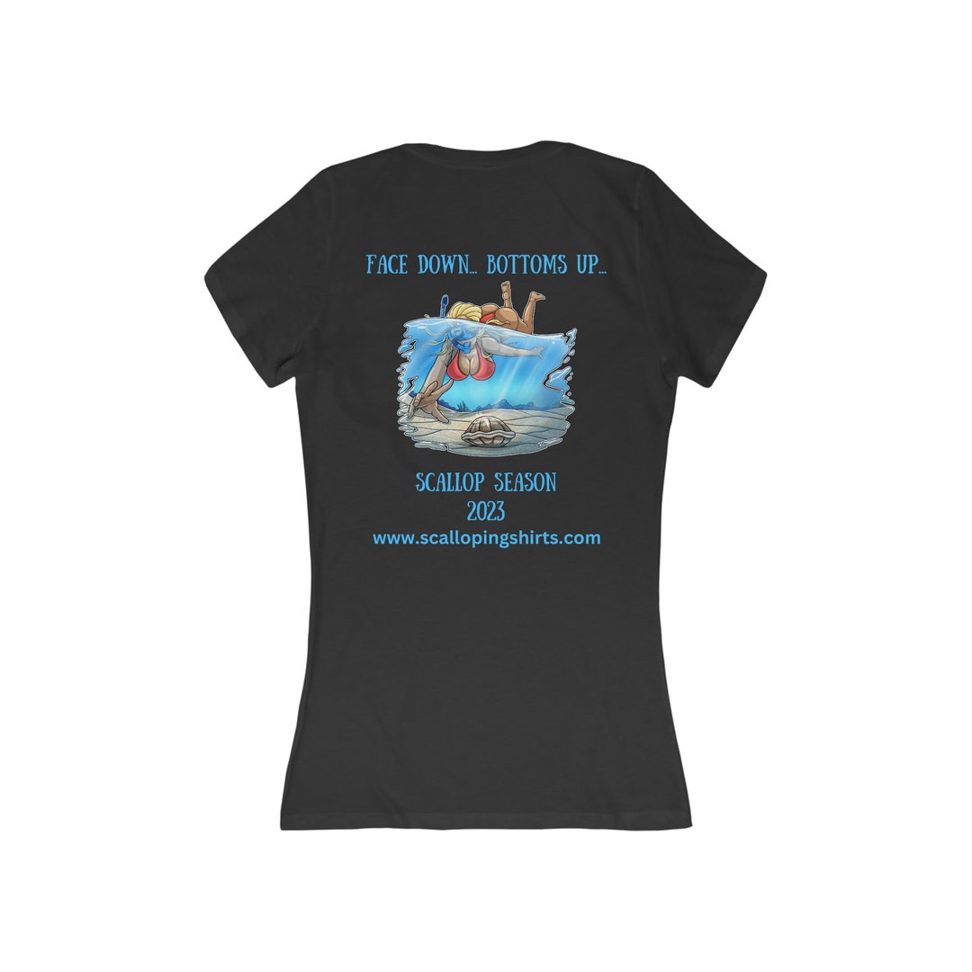 Scalloping Face Down clean Women's Deep V-neck Tee US Company - Etsy