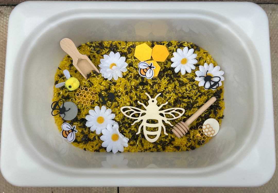 Sensory Rice Kit Coloured Save the Bee Fine Motor Skills at Home ...