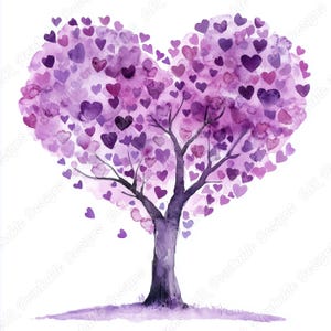 20 Heart Shape Tree Clip Art, Valentines Day Heart Tree Printable ...