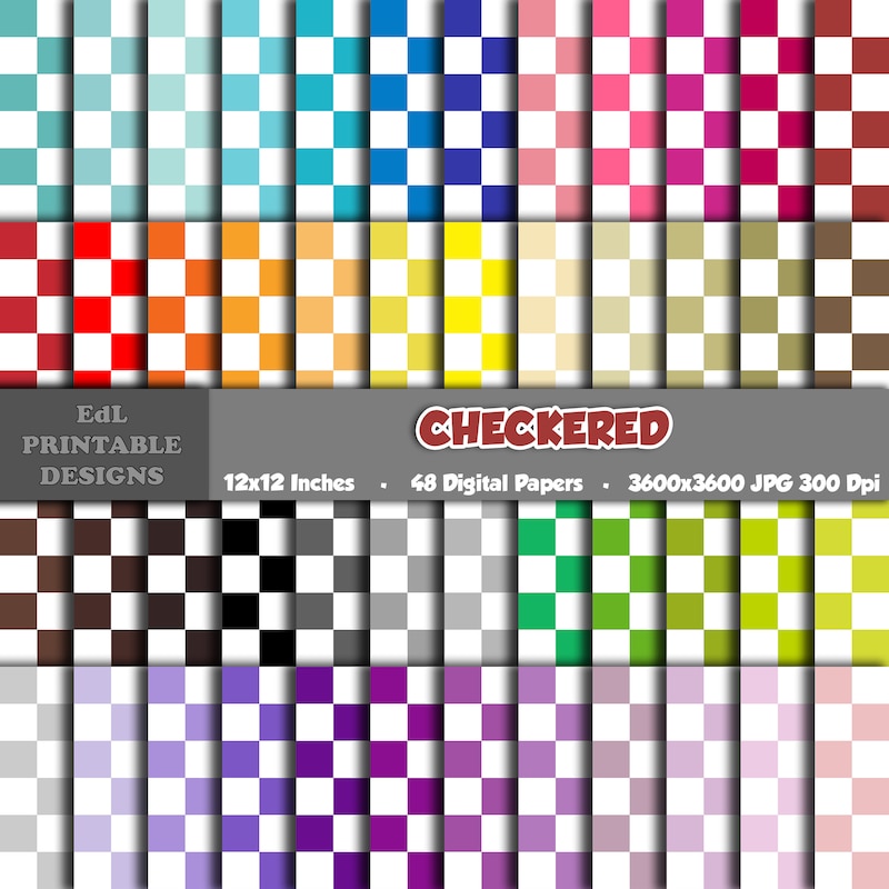 Checkerboard Set Rainbow - Etsy
