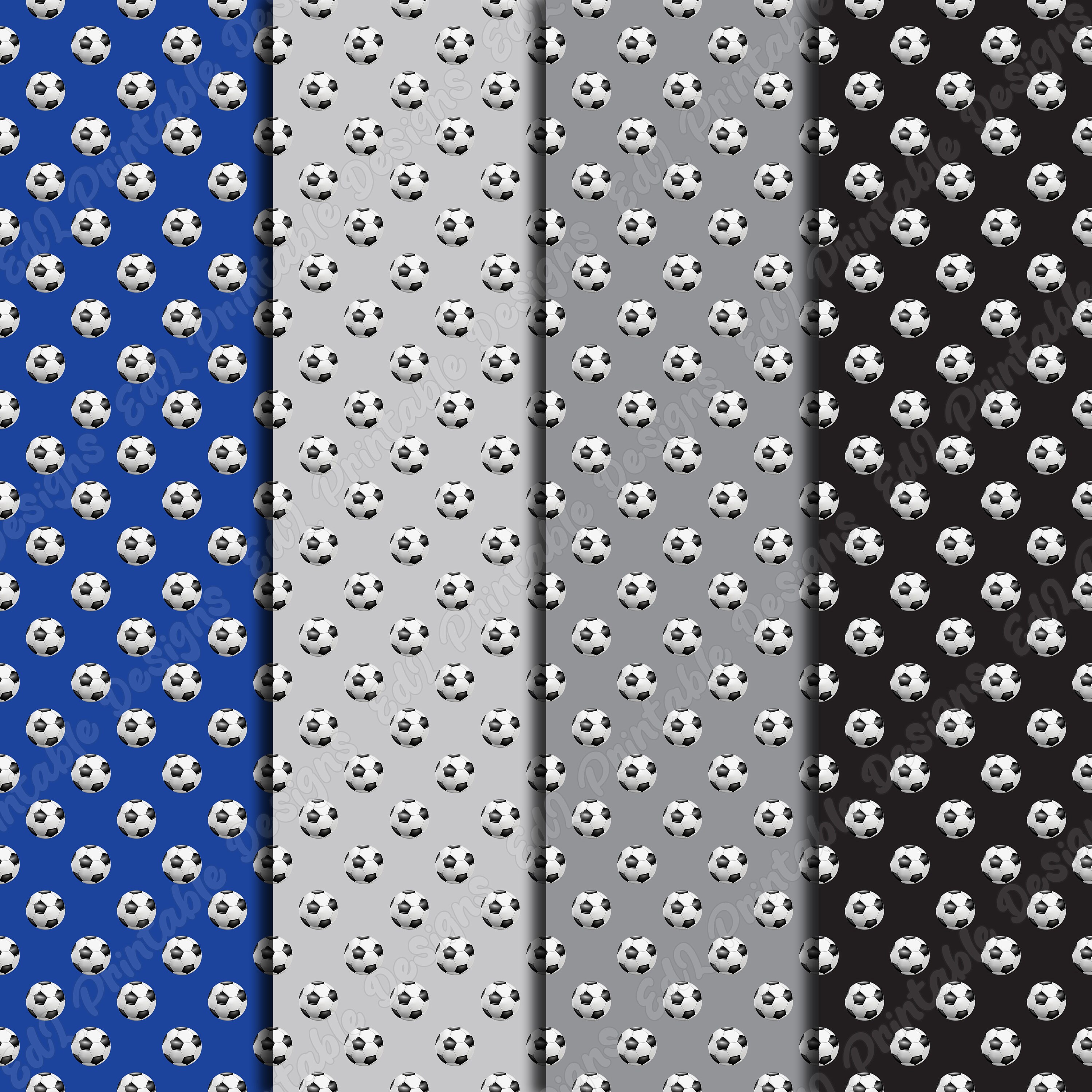 Soccer Balls Digital Paper Pack, Football Printable Background, Soccer ...