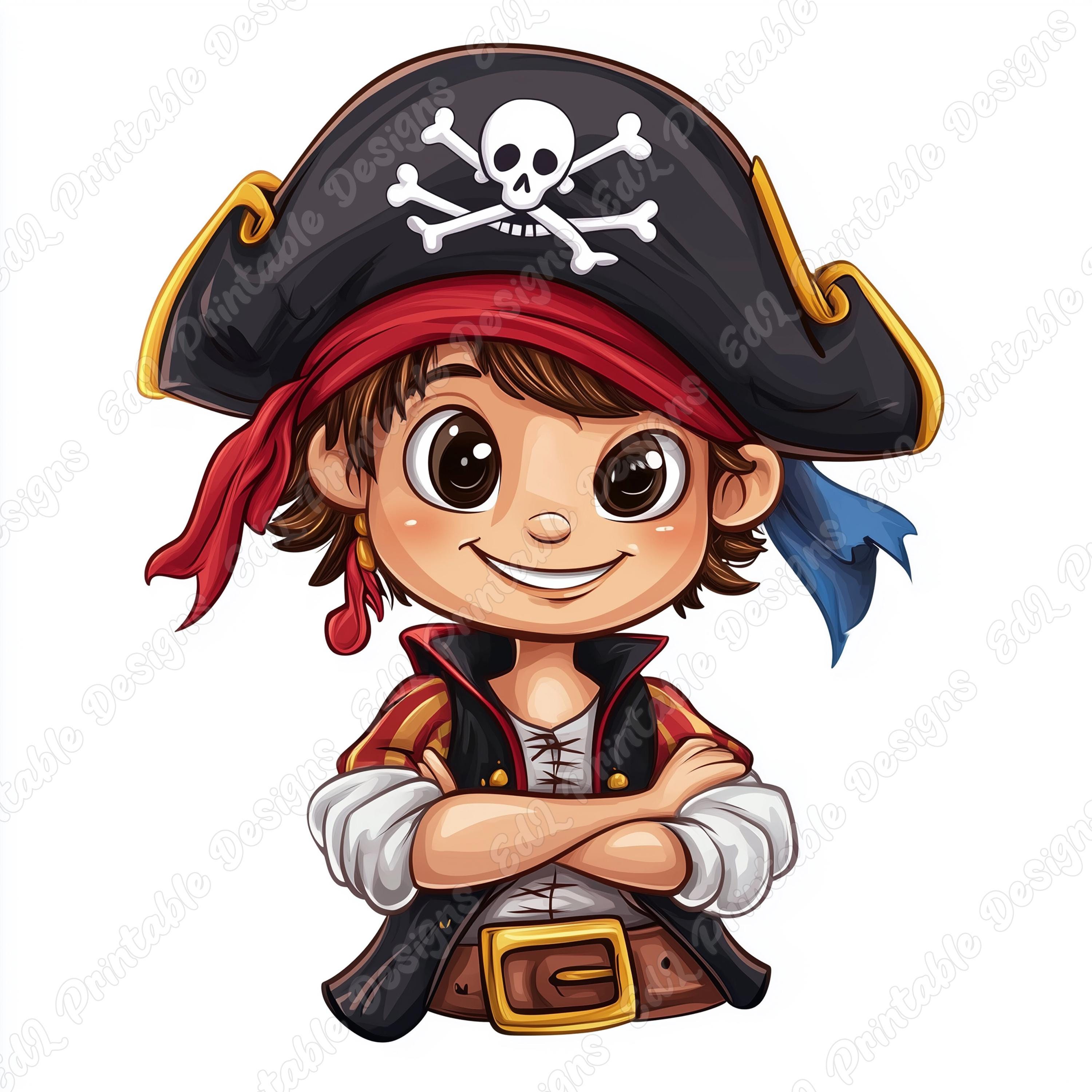 Pirate Boy Clipart, Cartoon Little Children Printable Images (digital ...