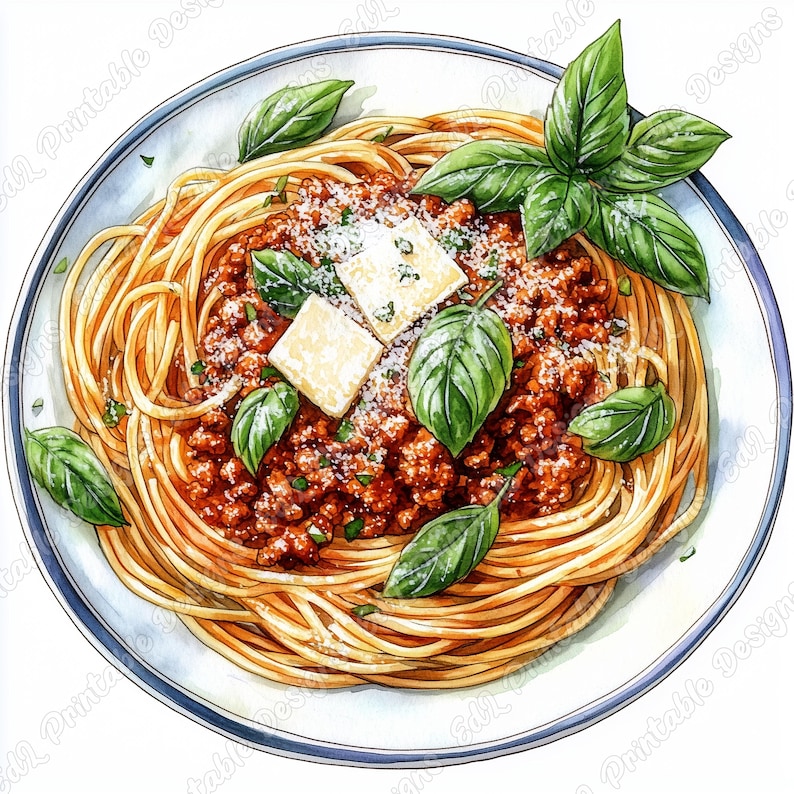 Watercolor Pasta Plate Clipart, Italian Food Art (digital Download) - Etsy