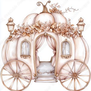 20 Pumpkin Carriage Clip Art, Princess Carriage Printable Image ...