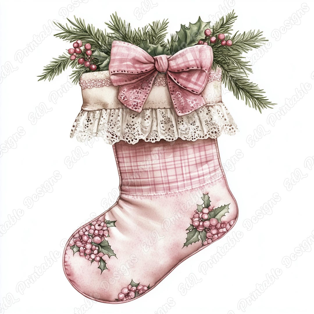 20 Christmas Stocking Clip Art, Watercolor Socks Printable Images ...