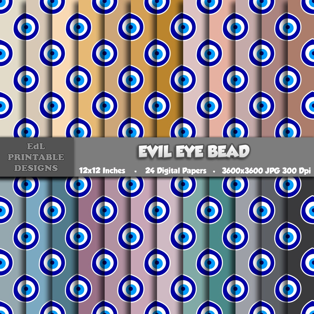 Evil Eye Bead Digital Paper, Turkish Evil Eye Printable Background ...