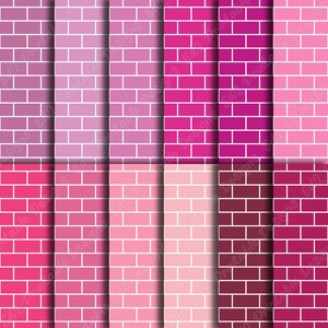 Colorful Brick Wall Digital Paper, Rainbow Scrapbook, 12x12 (digital ...