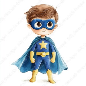 20 Cute Superhero Boy Clip Art, Cartoon Superhero Kid Printable Image ...