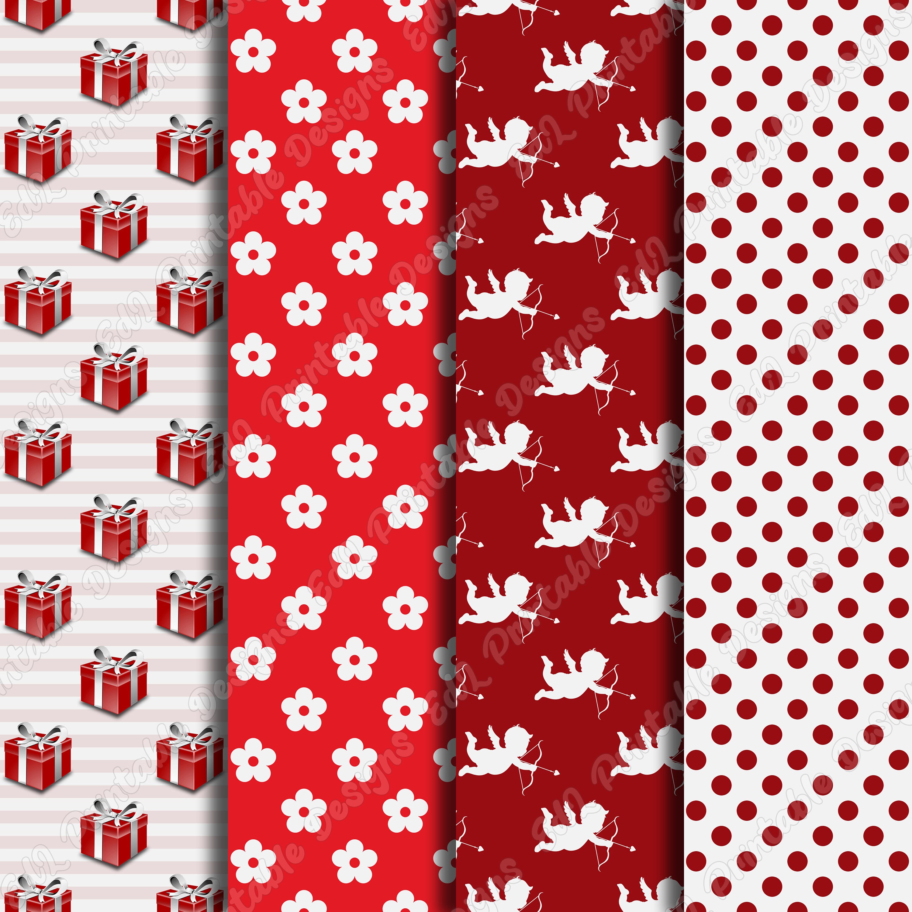 Valentines Day Digital Paper Pack, Love Printable Background, Romantic ...