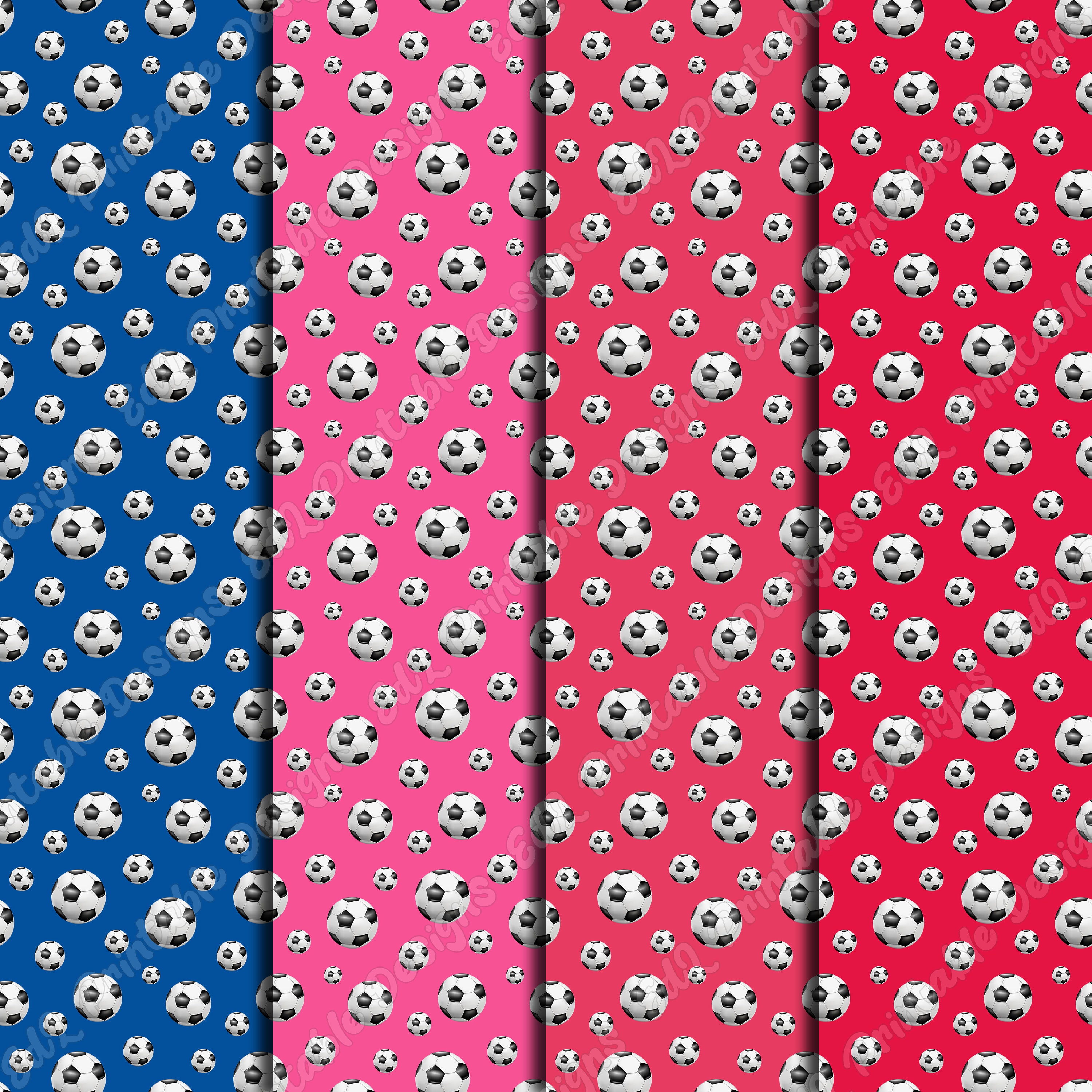 Confetti Soccer Balls Digital Paper, Football Seamless Pattern (digital ...