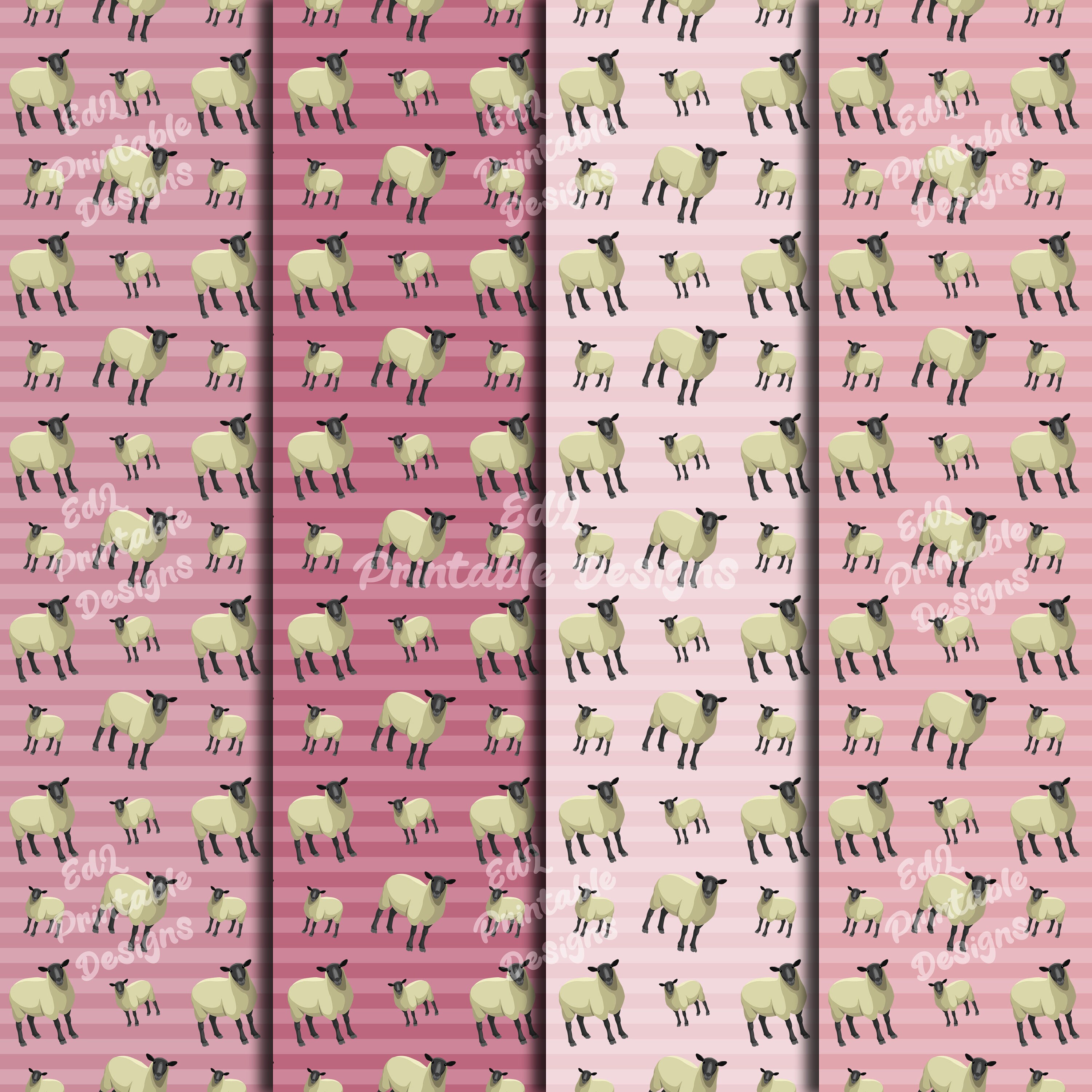 Cute Sheep Digital Paper Pack, Printable Little Lamb Background ...