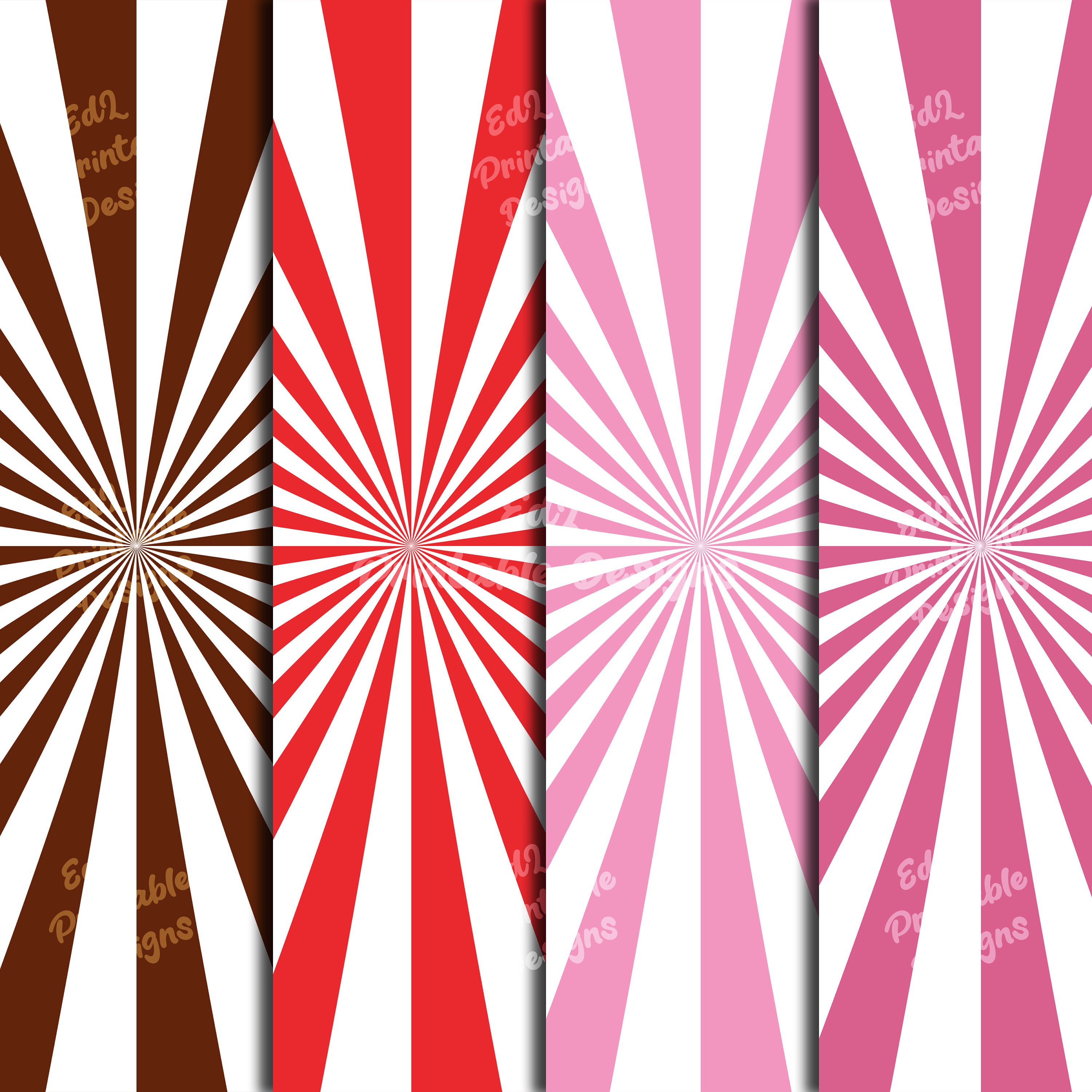 Sunburst Digital Paper, Printable Starburst Background, 12x12 Scrapbook ...