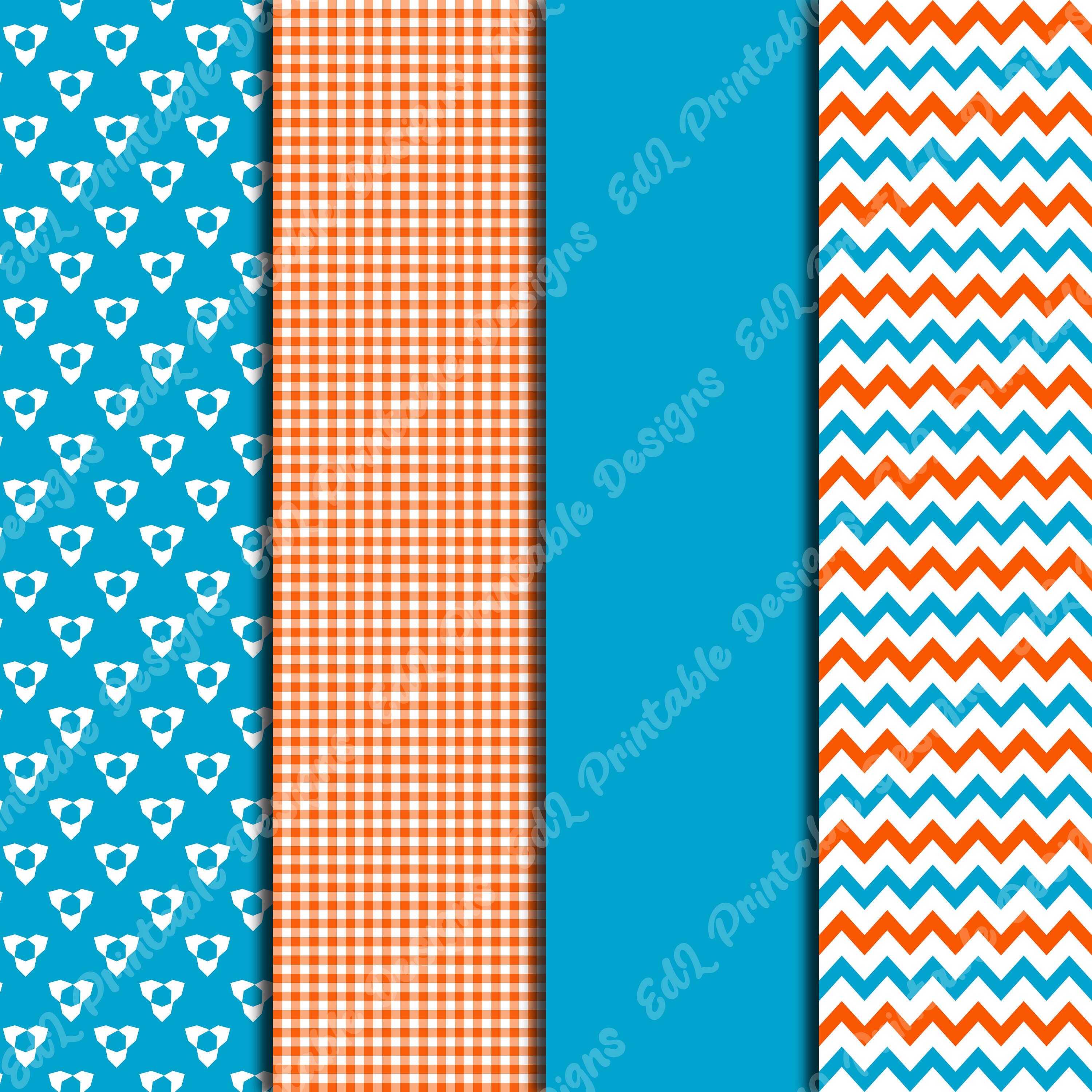 Blue and Orange Colors Digital Paper, Blue and Orange Printable ...