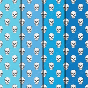 Human Skull Digital Paper, Printable Gothic Skeleton Background, Horror ...