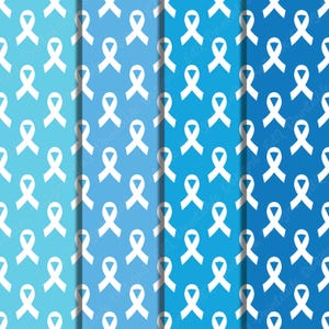 Cancer Ribbon Digital Paper, Awareness Pattern, Printable Hope ...